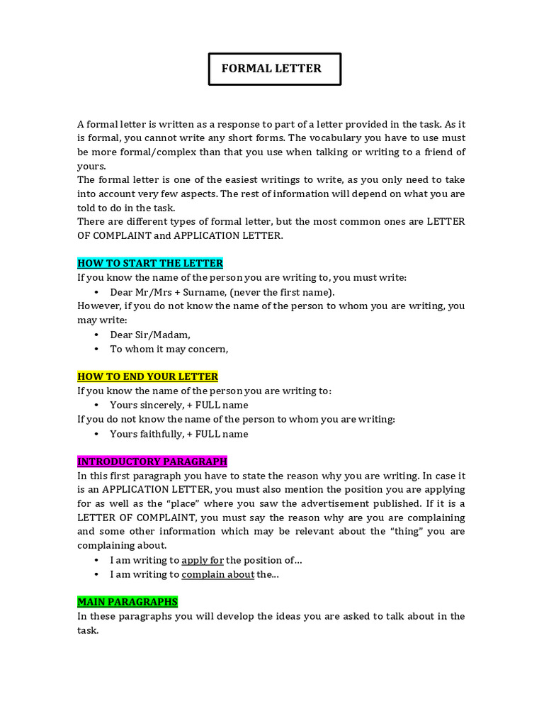 Formal Letter | PDF