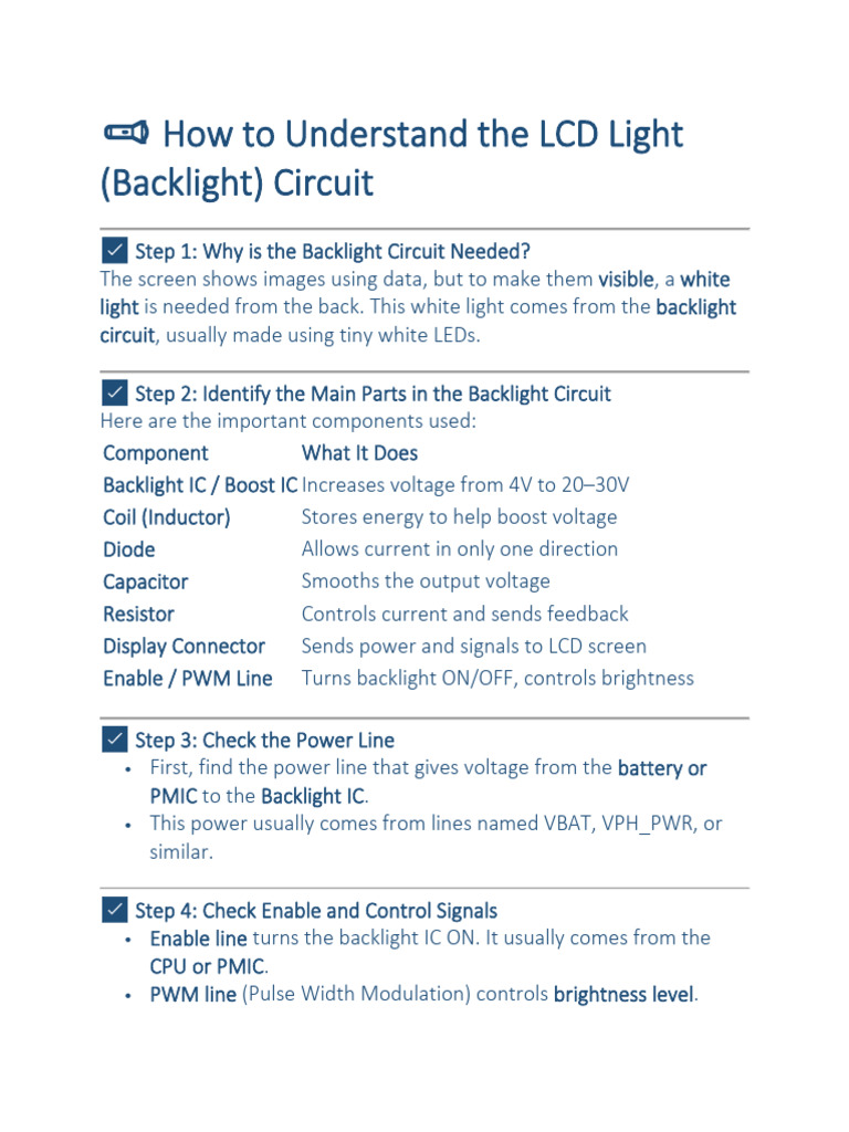 How To Understand The LCD Light Backlight Circuit ENGLISH | PDF ...