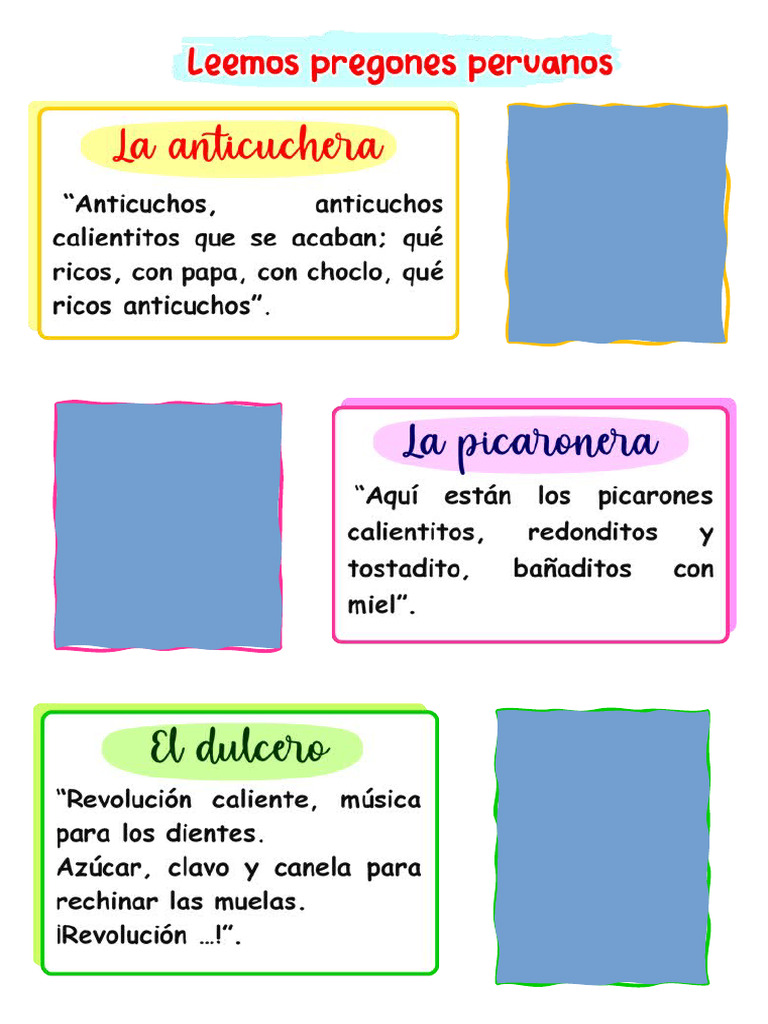 Ficha Leemos Pregones 2° | PDF