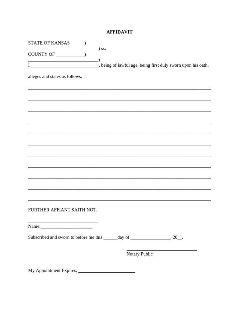 Affidavit Blank | PDF