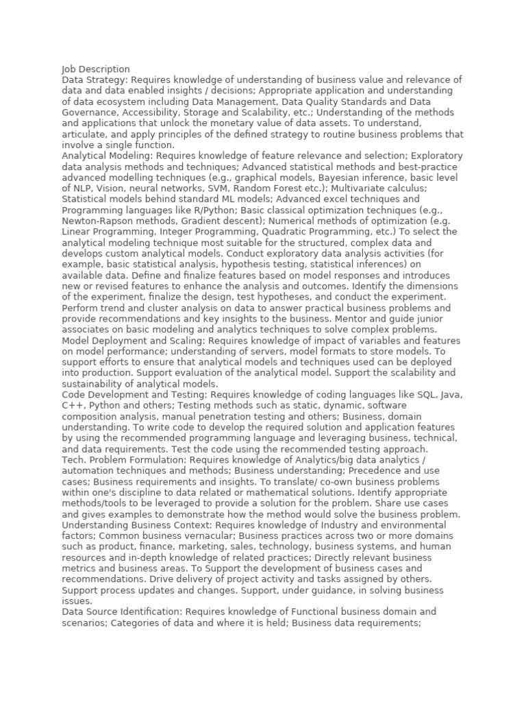 Job Description Sams Data Scientist III | PDF | Statistics | Data