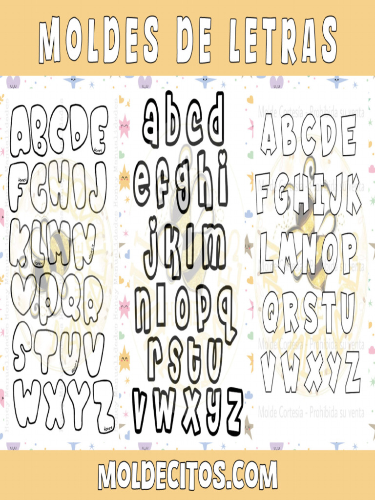Moldes de Letras Para Manualidades Recopilado Por Moldecitos | PDF