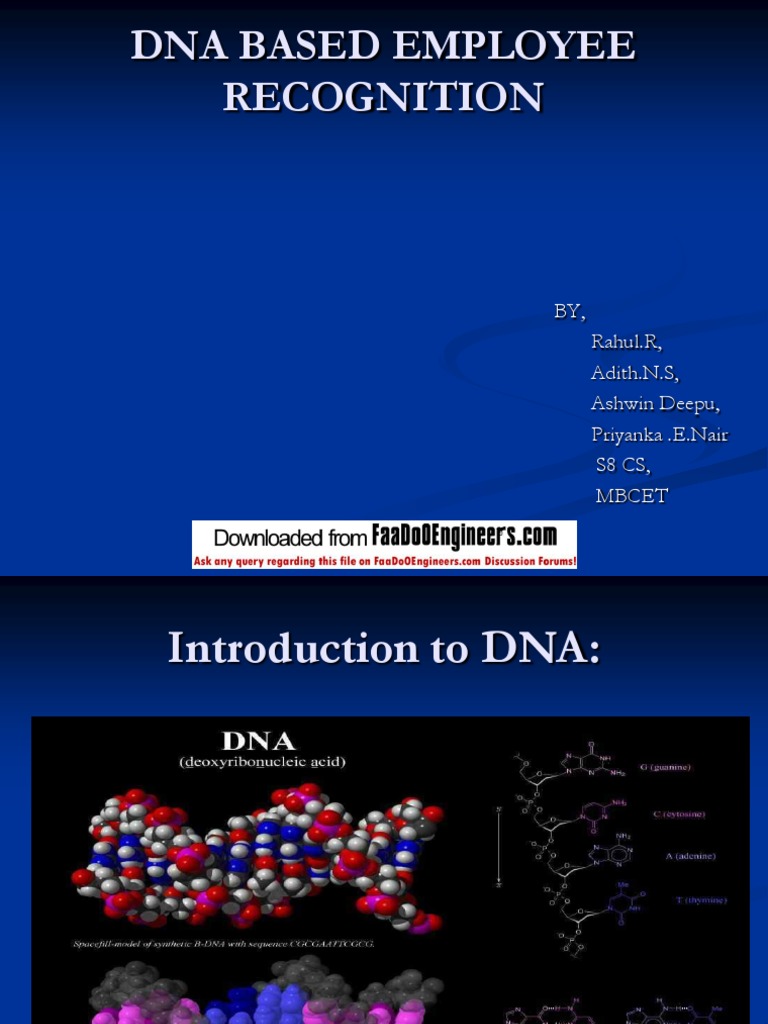 Dna Based Employee Recognition | PDF | Dna | Base Pair