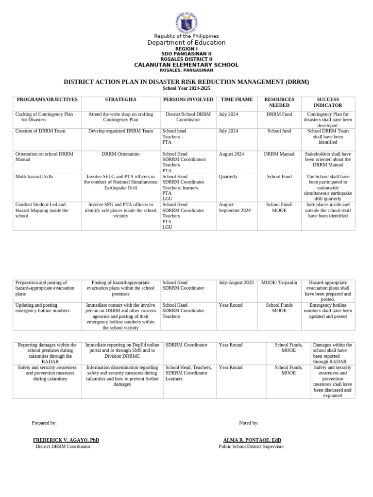 DRRM Action Plan 2024 2025 | PDF | Public Safety | Civil Defense