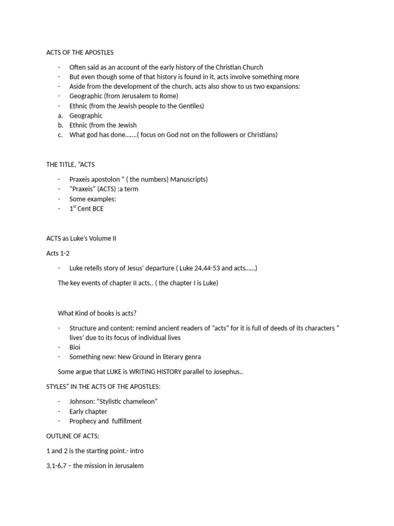 Overview of Acts of the Apostles | PDF