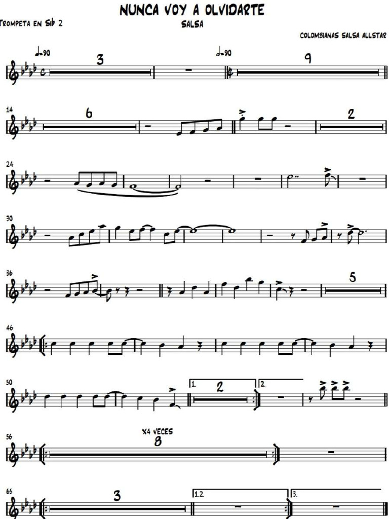Mix Salsa 2da Trompeta - Bechiband | PDF