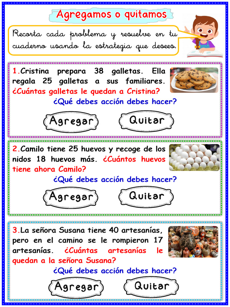 Ficha Agregamos o Quitamos Hasta 50 | PDF