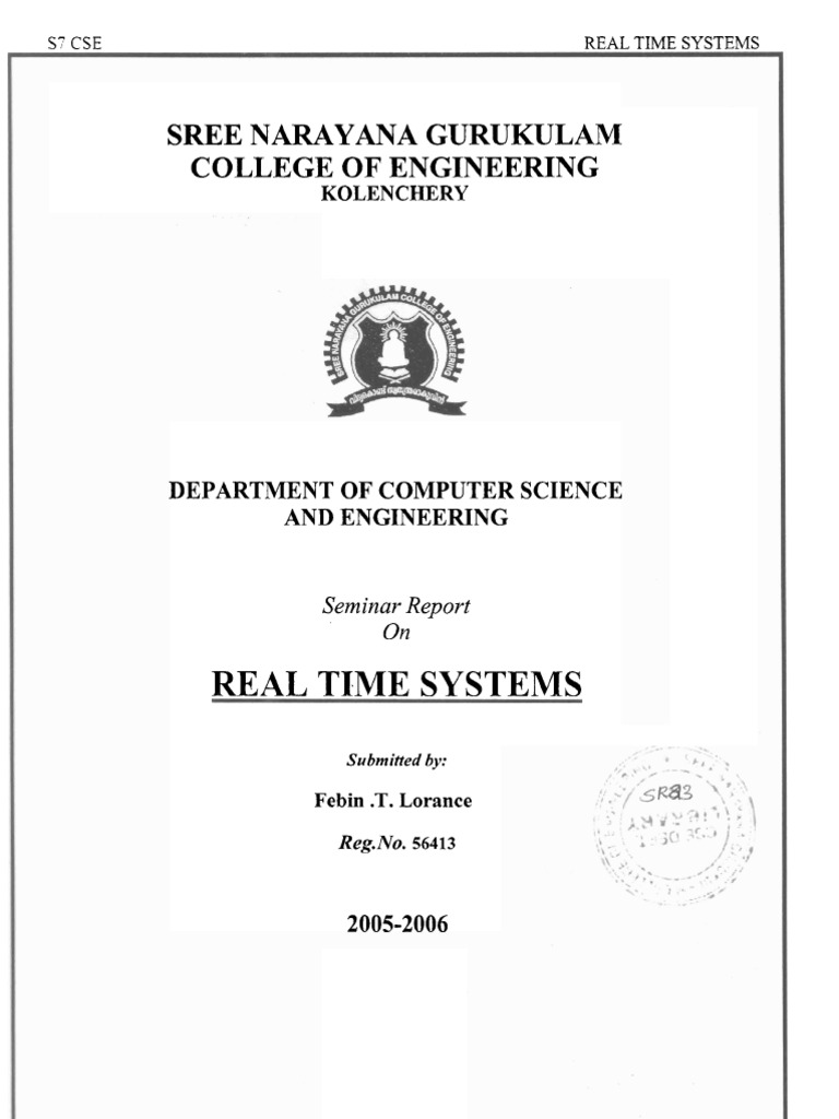 Real Time Systems | PDF | Real Time Computing | Kernel (Operating System)