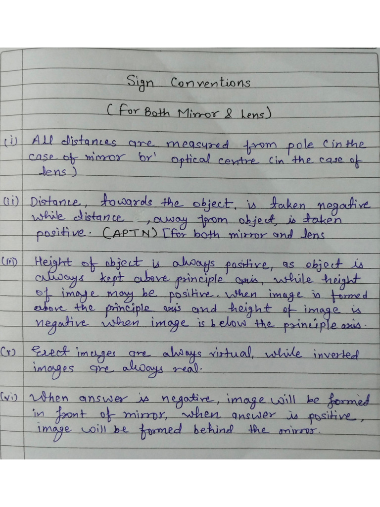 Sign Convention | PDF