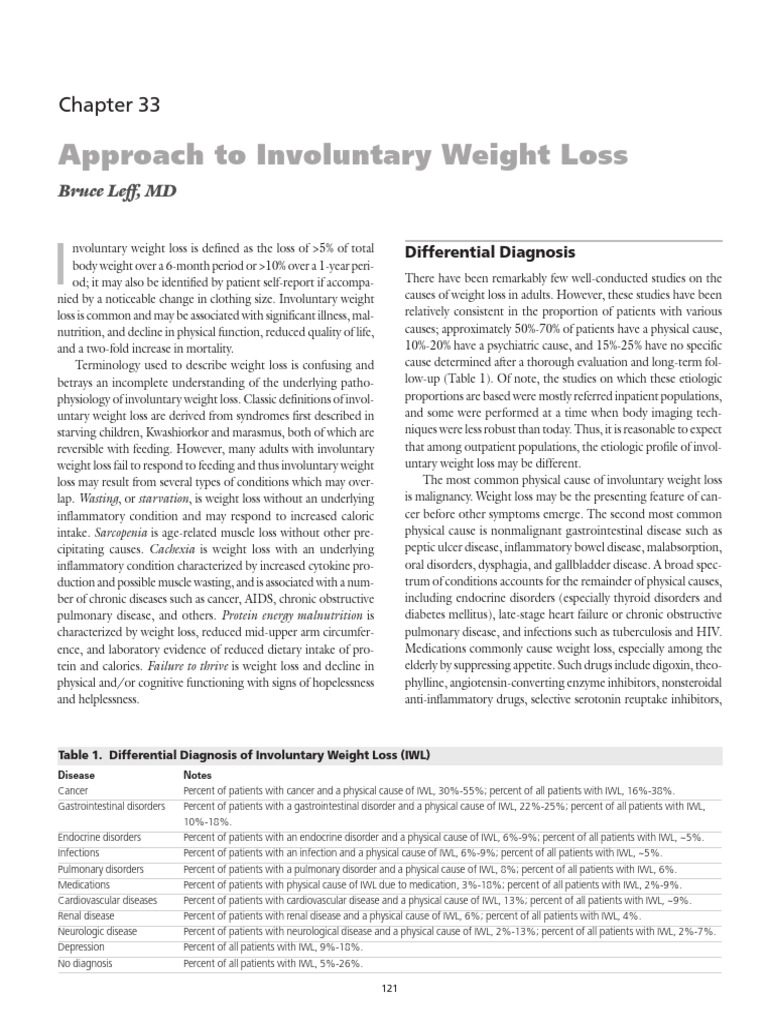Understanding Involuntary Weight Loss | PDF | Weight Loss | Ct Scan