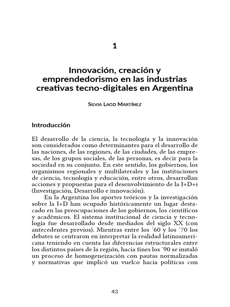 Lago Martínez 2018 | PDF | Iniciativa empresarial | Innovación