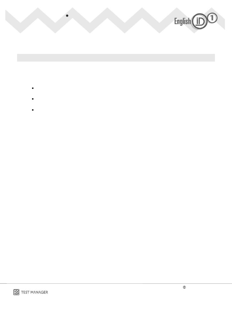 English ID 1 2nd Edition Unit 6 Writing Exam | PDF