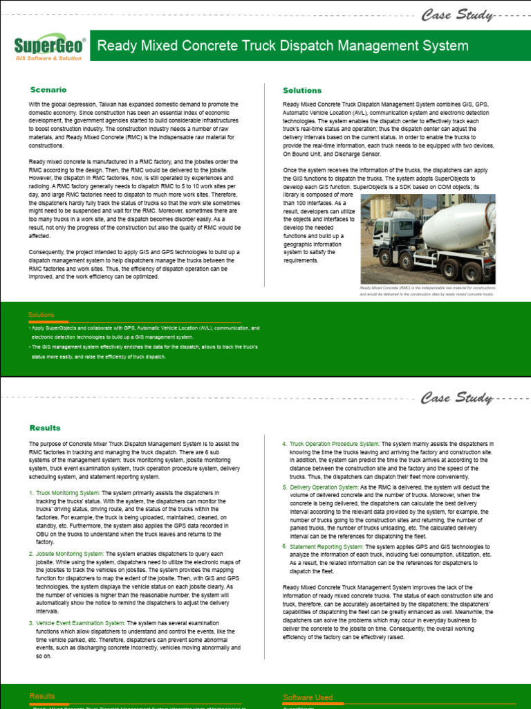 Ready Mixed Concrete Truck Dispatch Management System | PDF | Geographic Information System | Truck