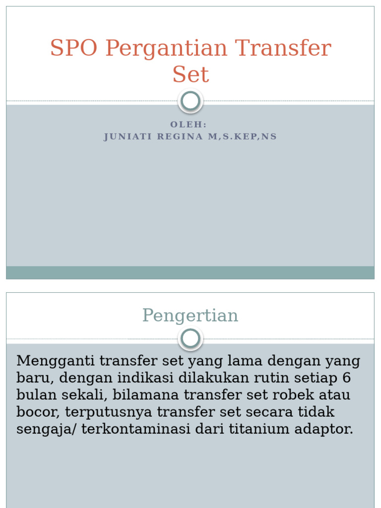 SPO Pergantian Transfer Set | PDF