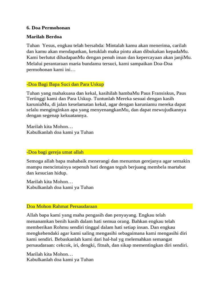 Kumpulan Doa Permohonan | PDF