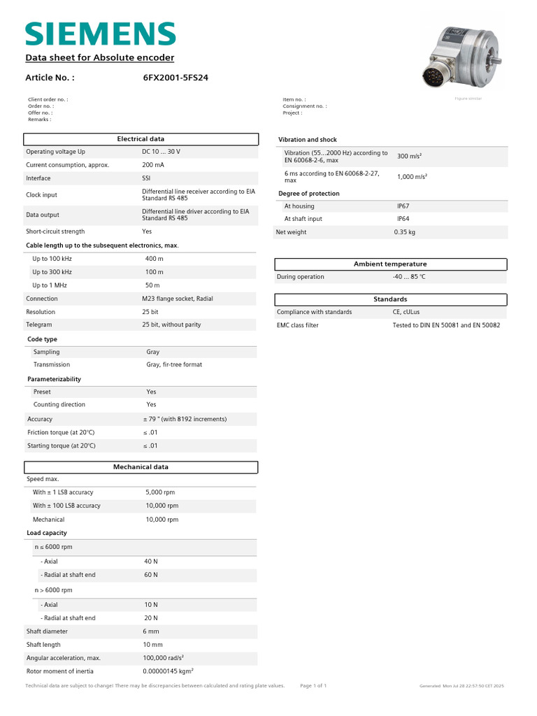 6FX2001-5FS24 Datasheet en | PDF | Electrical Engineering | Electricity