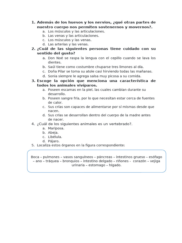 Cuestionario CCNN | PDF