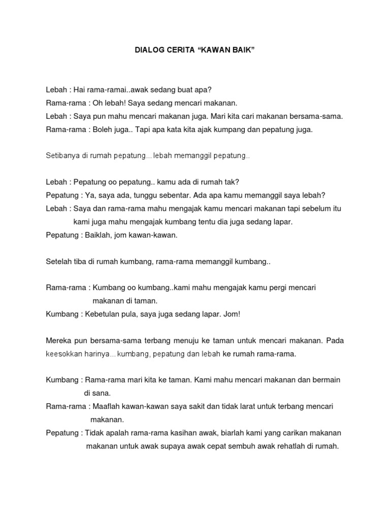 Dialog Cerita | PDF | Seni & Disiplin Bahasa