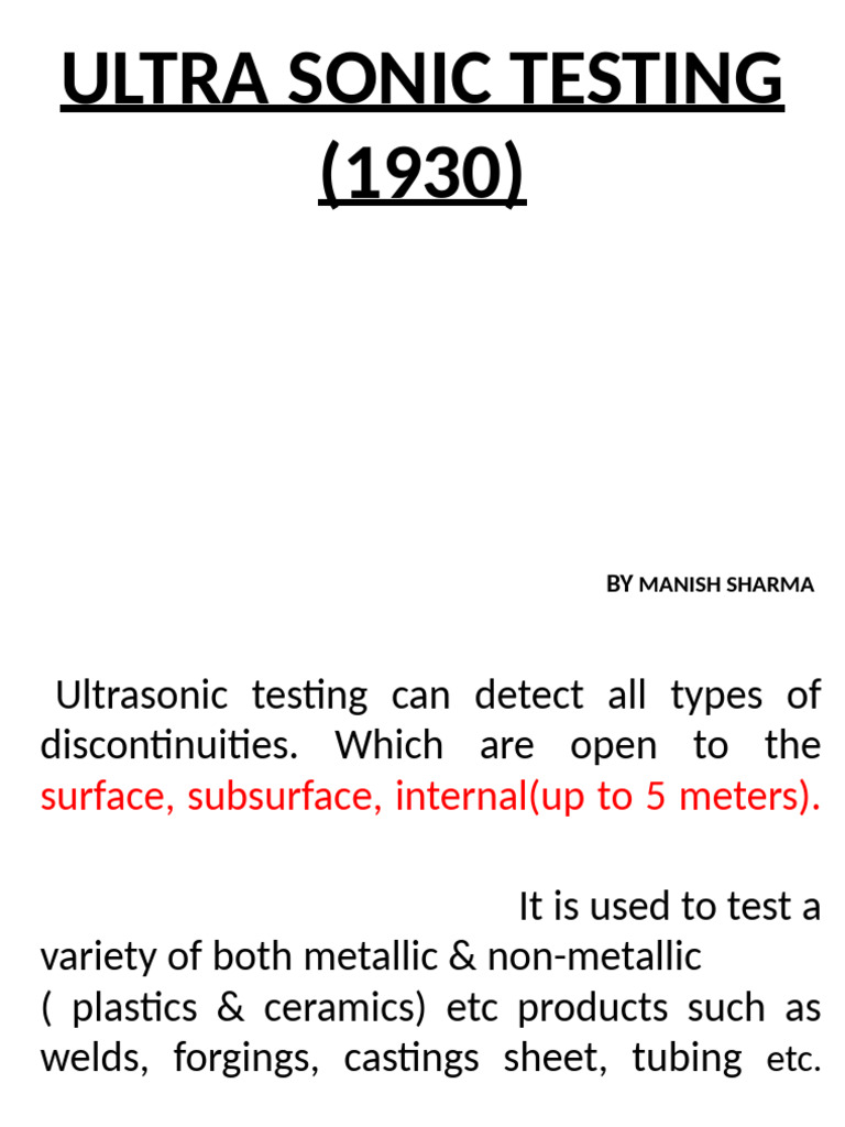 Ultra Sonic Testing | PDF | Waves | Wavelength
