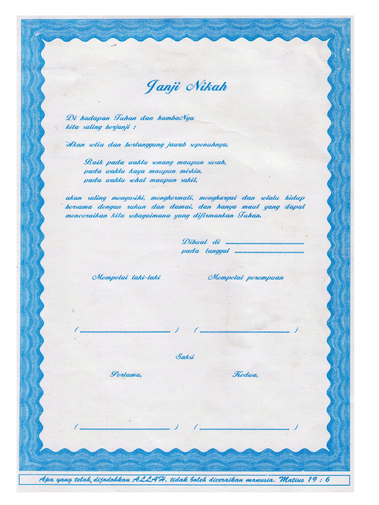 Akte Nikah Gereja | PDF