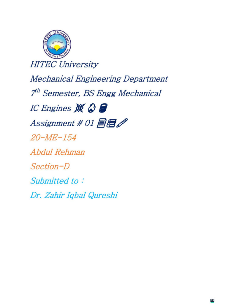 20-ME-154 Assign-1 | PDF