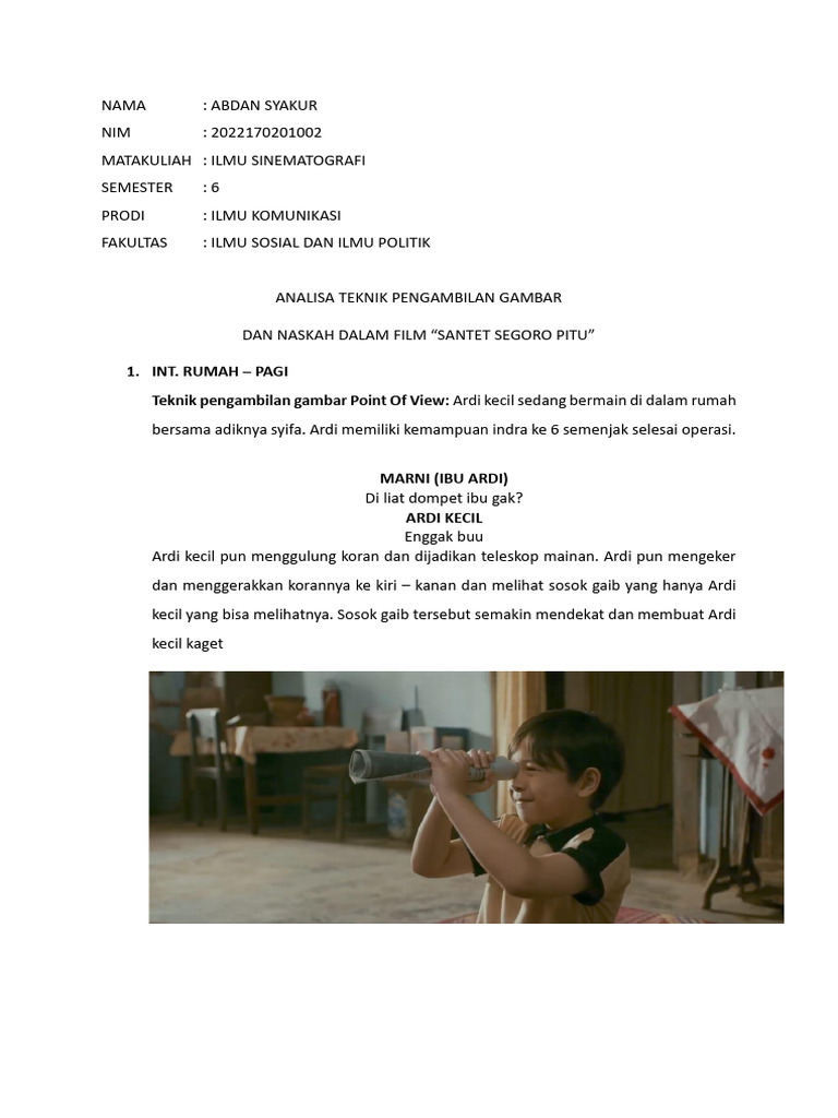 ABDAN SYAKUR-UTS SINEMATOGRAFI | PDF