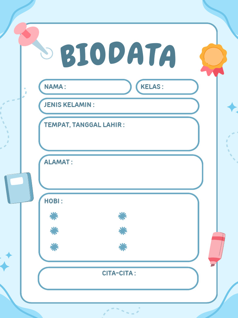 Dokumen Biodata Perkenalan Siswa Biru Ilustratif_20250629_154704_0000 | PDF