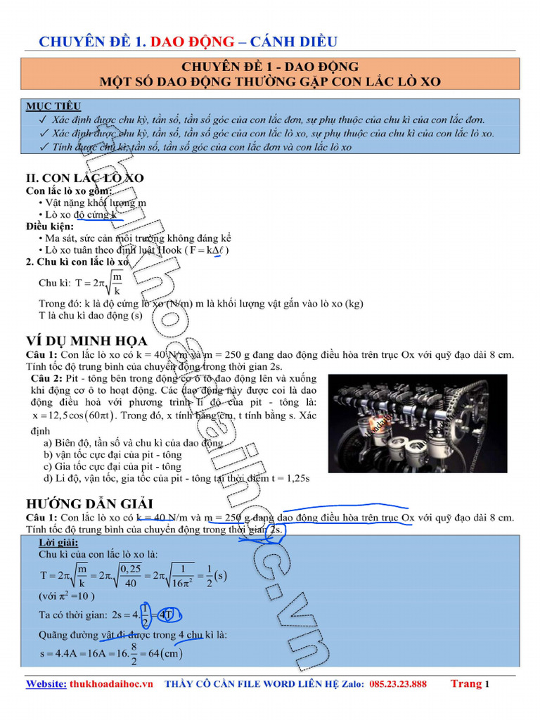 Mot So Dao Dong Thuong Gap Con Lac Lo Xo | PDF