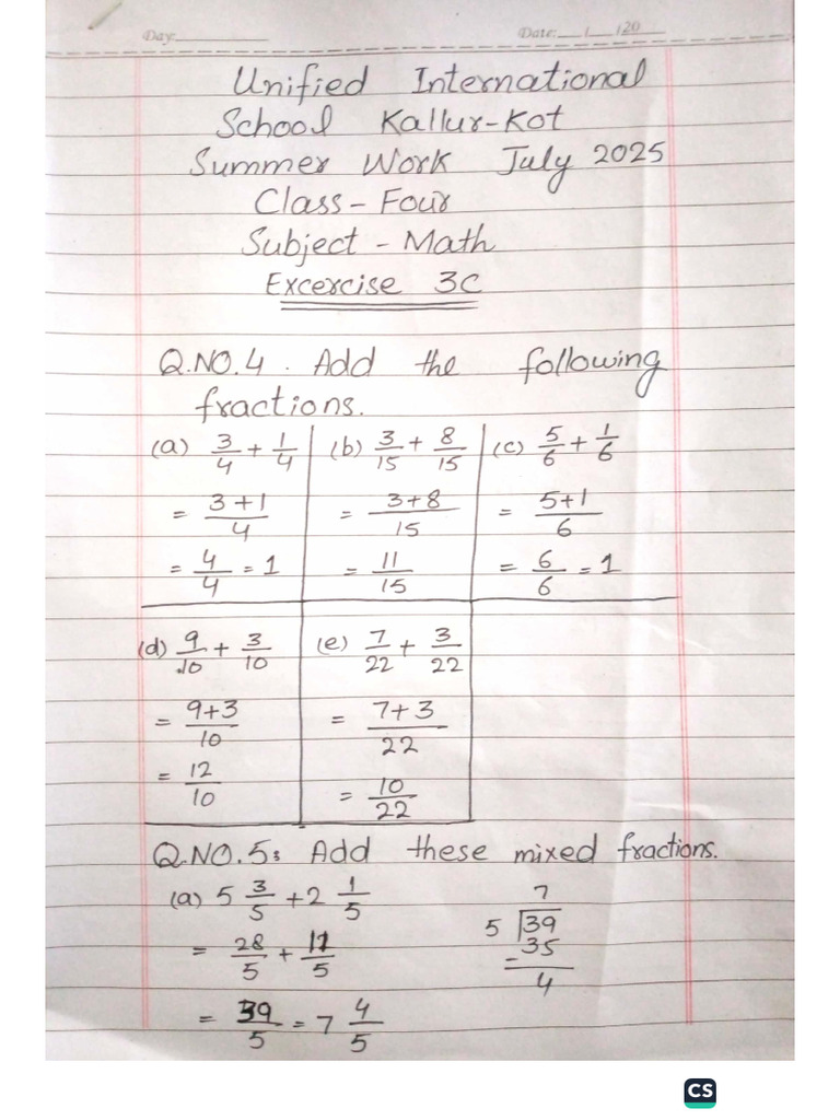 Class 4. Subject Math | PDF