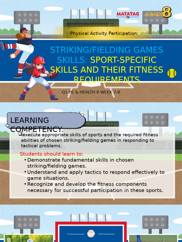 Q1 PPT - Pe - Health 8 - Lesson 6 - Week 7-8 | PDF | Baseball Field ...