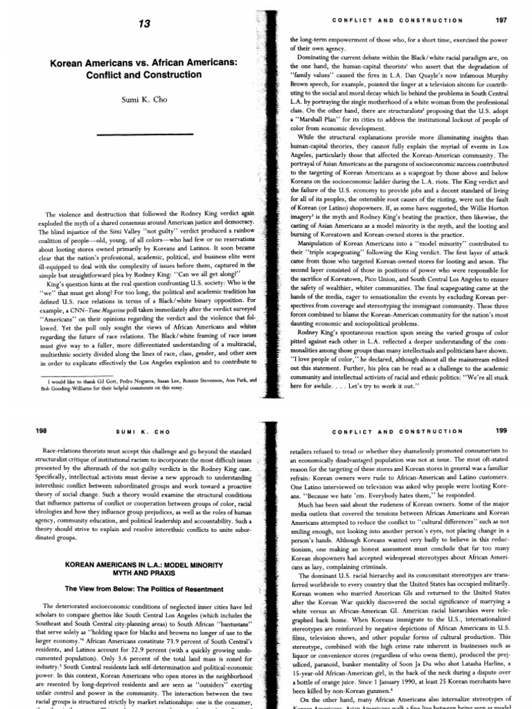 Sumi K Cho - Conflict and Construction | PDF