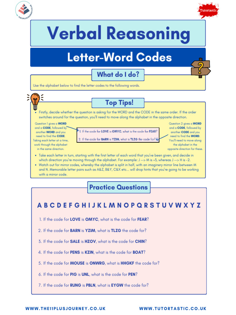 Verbal+Reasoning+ +letter Word+Codes | PDF | Chess Theory | Chess