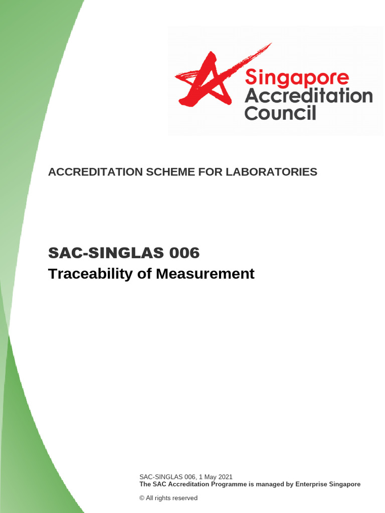SAC SINGLAS006 1may2021 PDF Safe | PDF | Metrology | Calibration