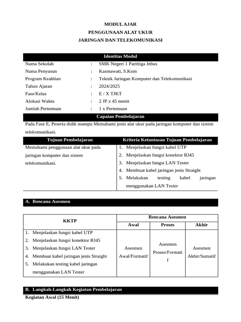 Modul Ajar Alat Ukur | PDF