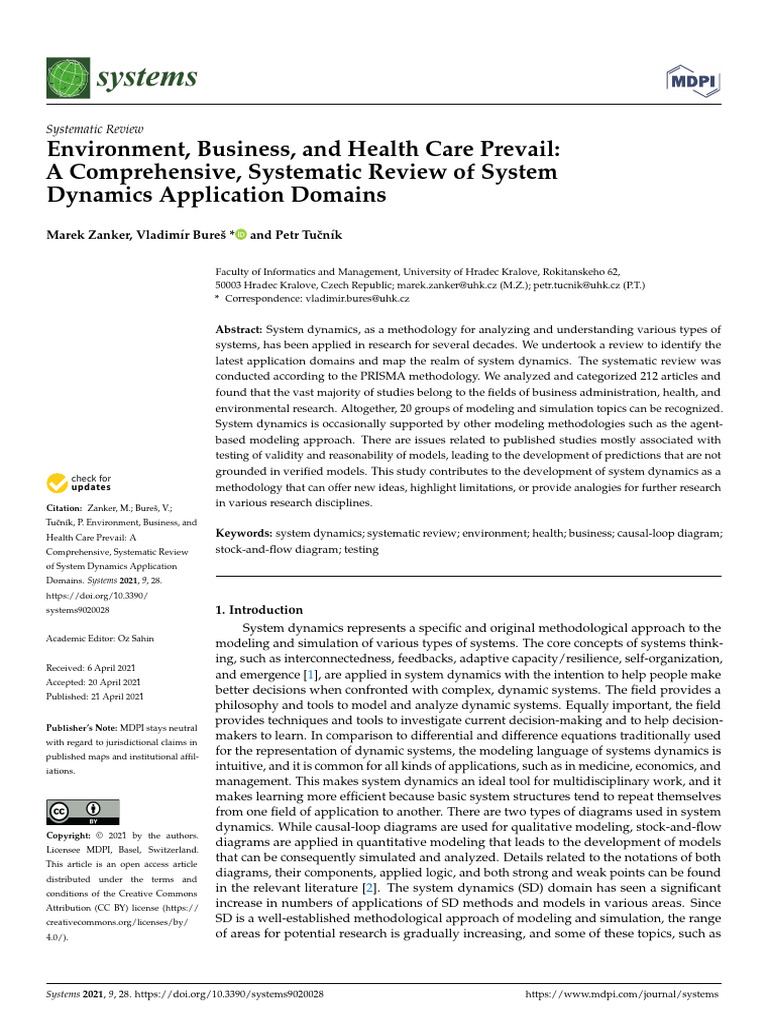 System Dynamics: A Systematic Review | PDF | Systematic Review | System