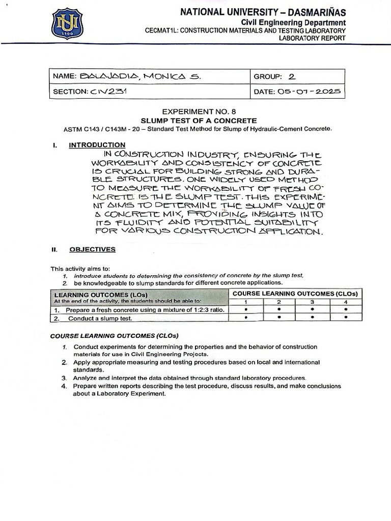 Balajadia Civ231 Exp8 | PDF