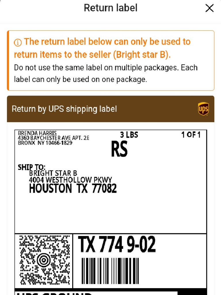 Return Label for Electrical Sprayerbin | PDF
