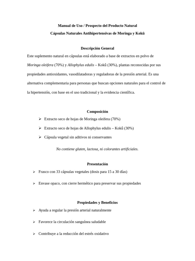 Manual Prospecto Azul | PDF | Hipertensión | Antioxidante