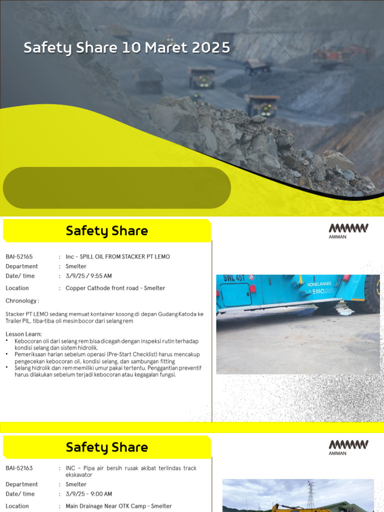 Safety Share - 10 Maret 2025 | PDF