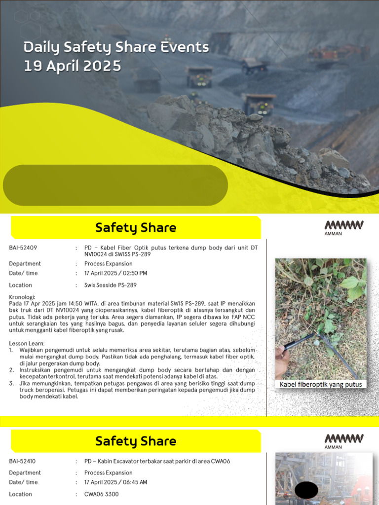 Daily Safety Share Event Summary | PDF
