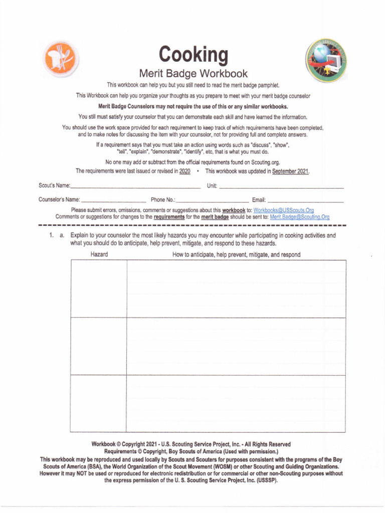 Cooking Merit Badge | PDF