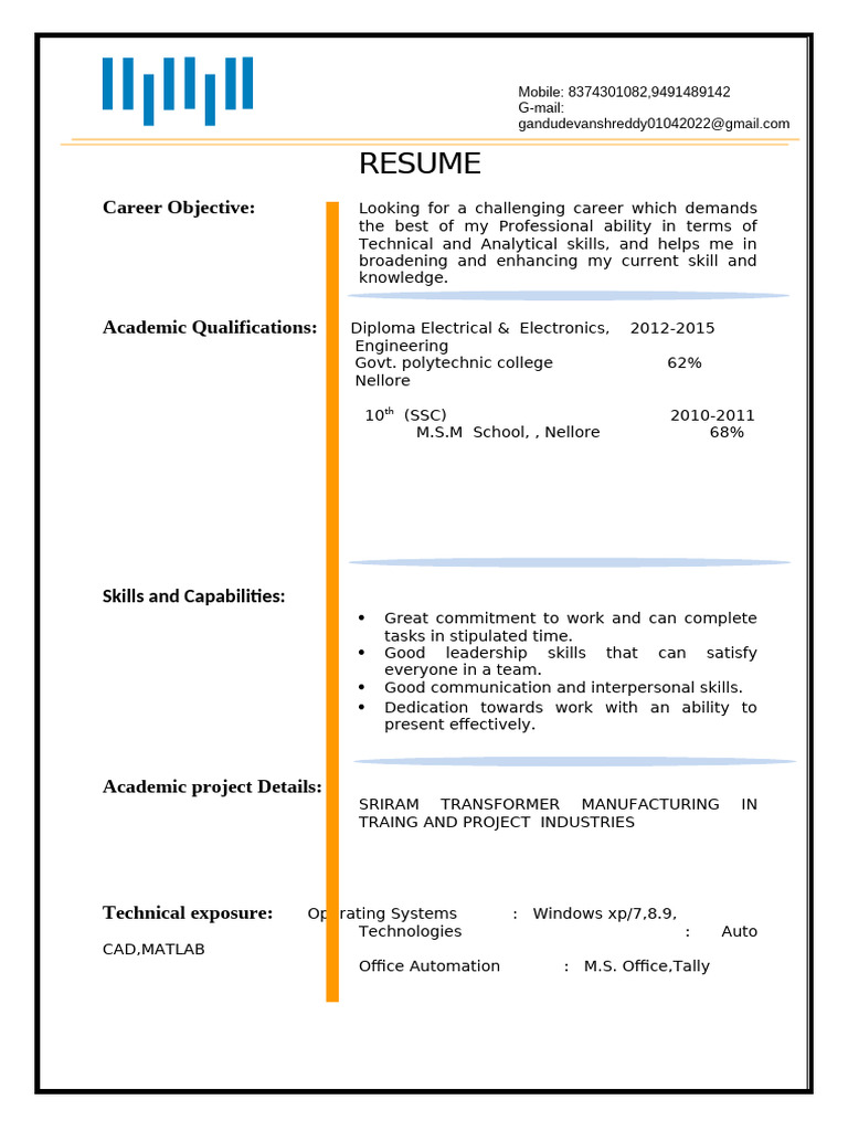 Electrical Engineering Resume | PDF