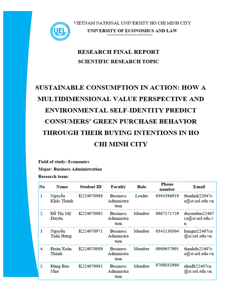 Sustainable Consumption in Action: How A Multidimensional Value Perspective and Environmental ...