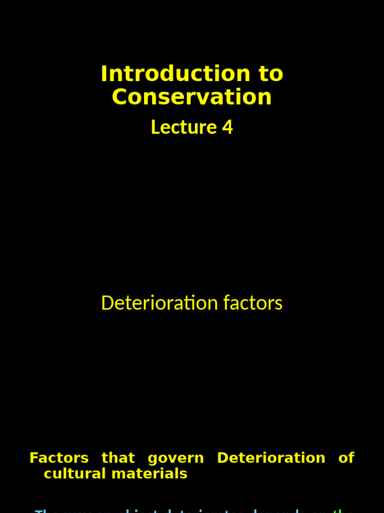 Introduction To Conservation Lecture 4 | PDF | Rain | Water
