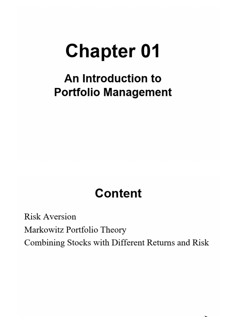 Introduction to Portfolio Management | PDF | Modern Portfolio Theory ...