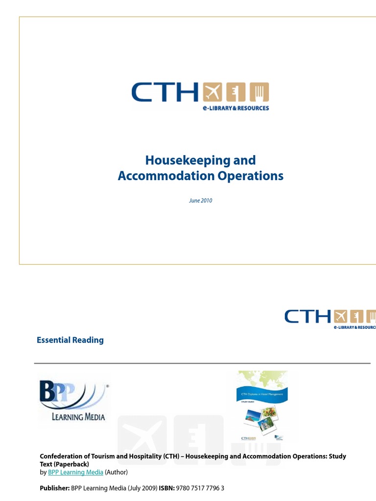 Housekeeping and Accomodation Operations | PDF | Housekeeping | Soil