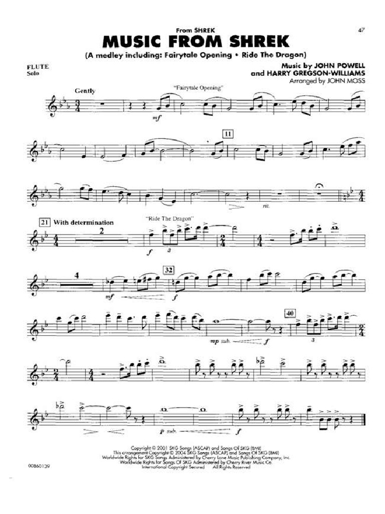 Music From Shrek Flute | PDF