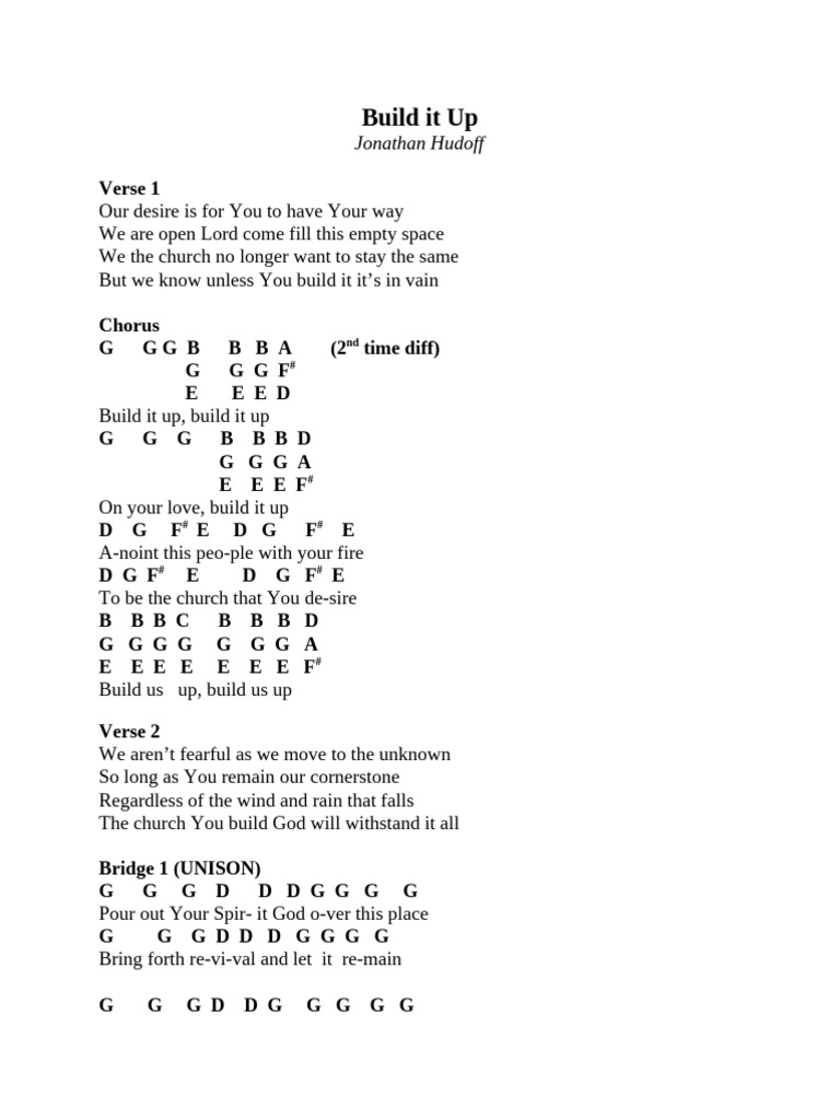 Build It Up: Worship Song Chords | PDF