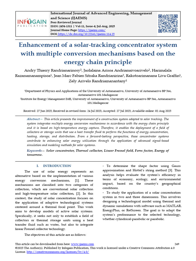 Enhancement of a solar-tracking concentrator system with multiple ...
