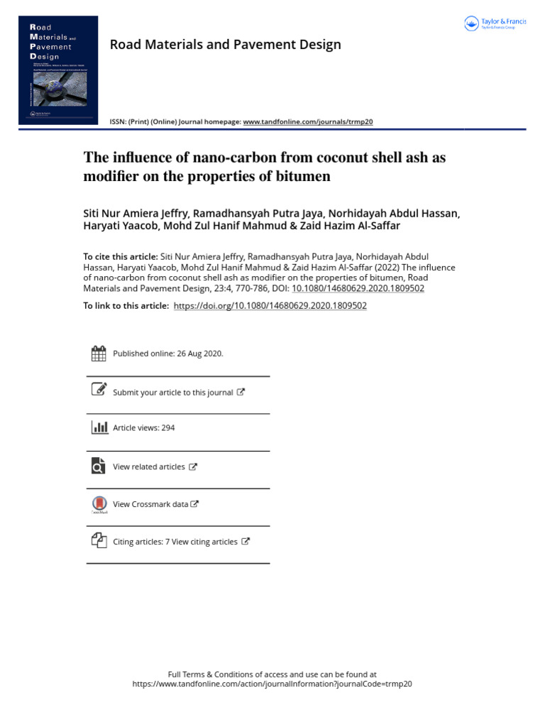 The in Uence of Nano-Carbon From Coconut Shell Ash As Modi Er On The ...